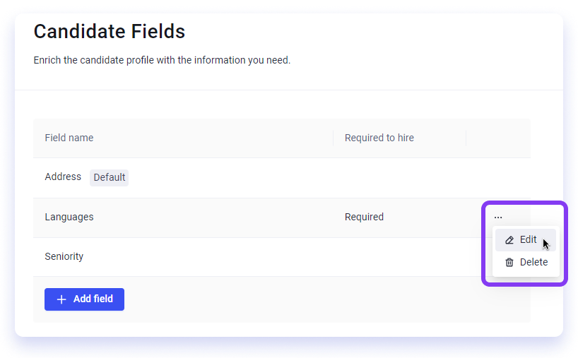 Custom candidate fields – Spark Hire Recruit Support
