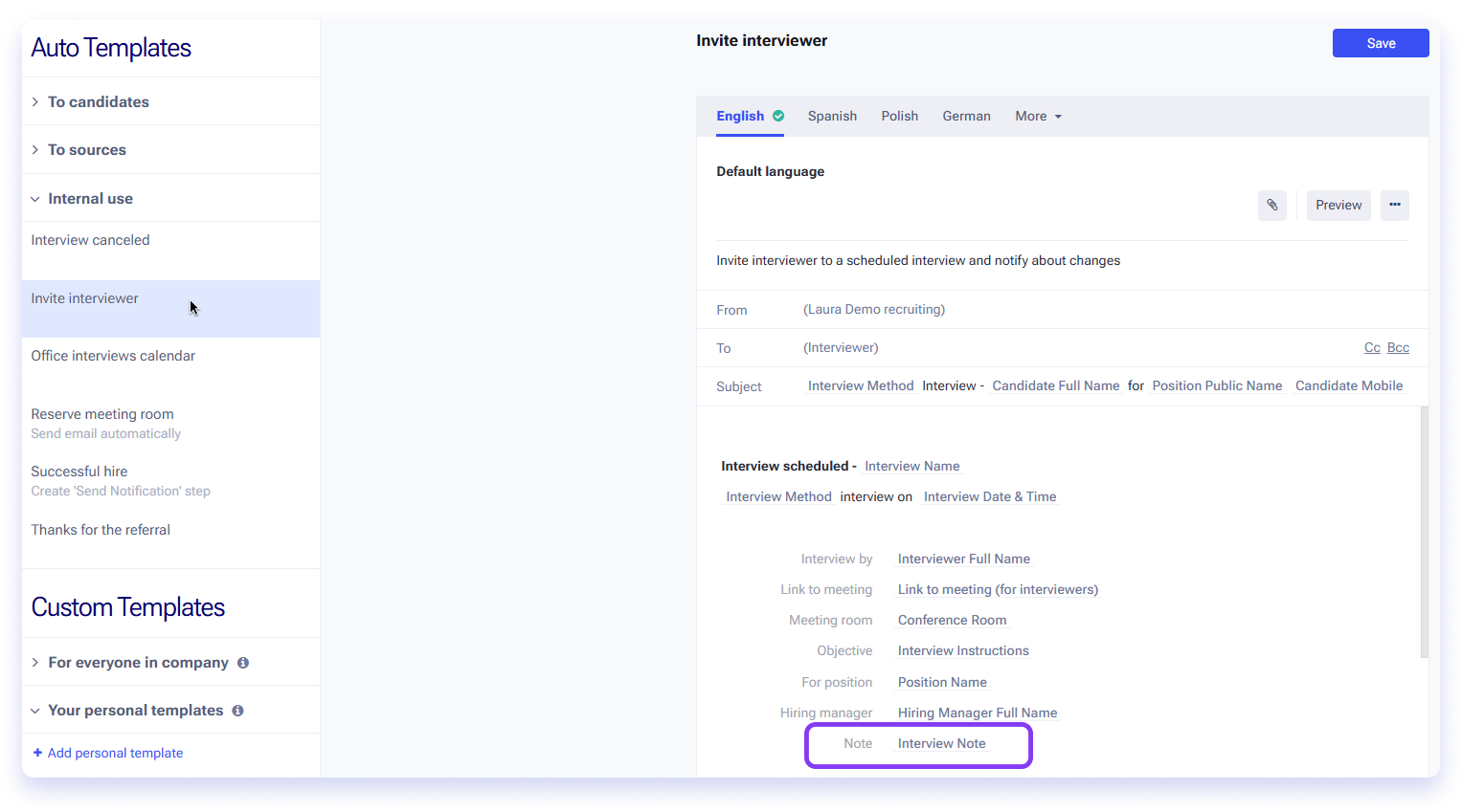 Configure email invitations for non-Zoom video interviews – Spark Hire ...