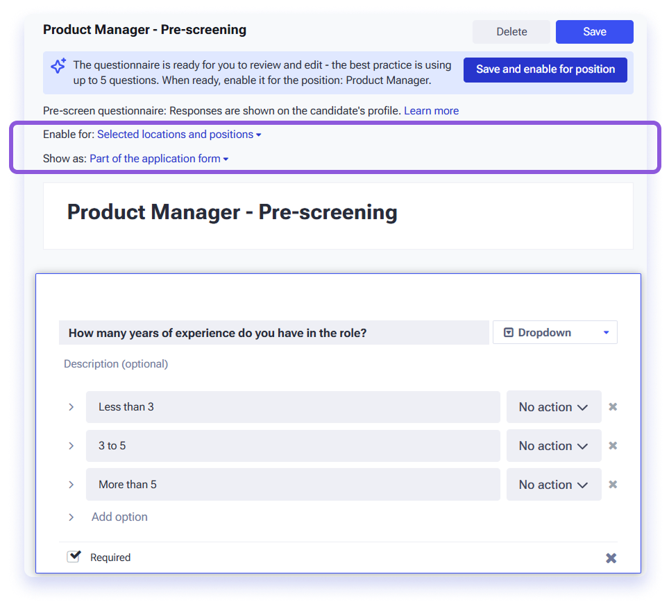 Create prescreen questionnaires with the Recruit AI Assistant – Spark ...