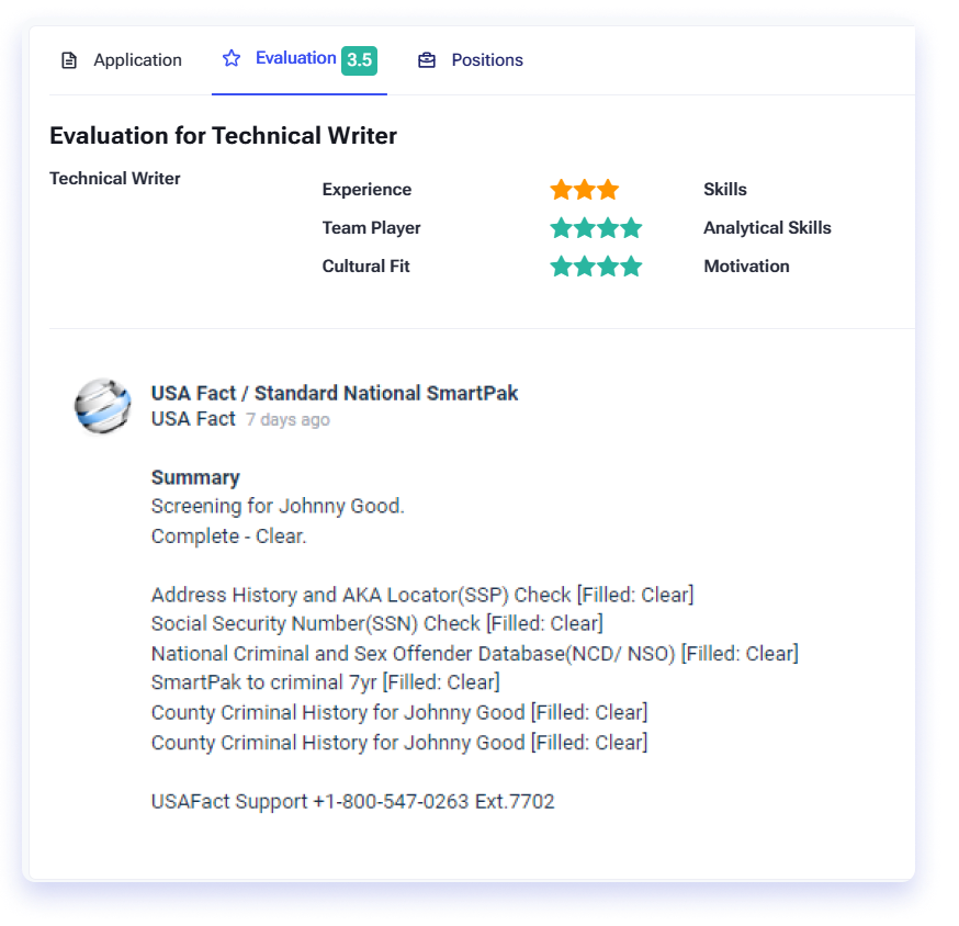 Integration with USAFact – Spark Hire Recruit Support