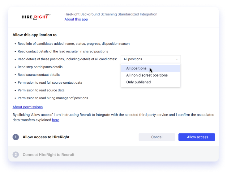Integration with HireRight – Spark Hire Recruit Support