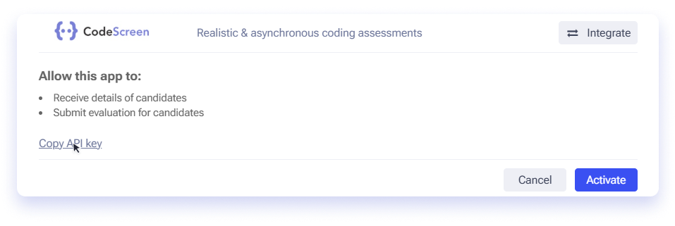 Integration with CodeScreen – Spark Hire Recruit Support