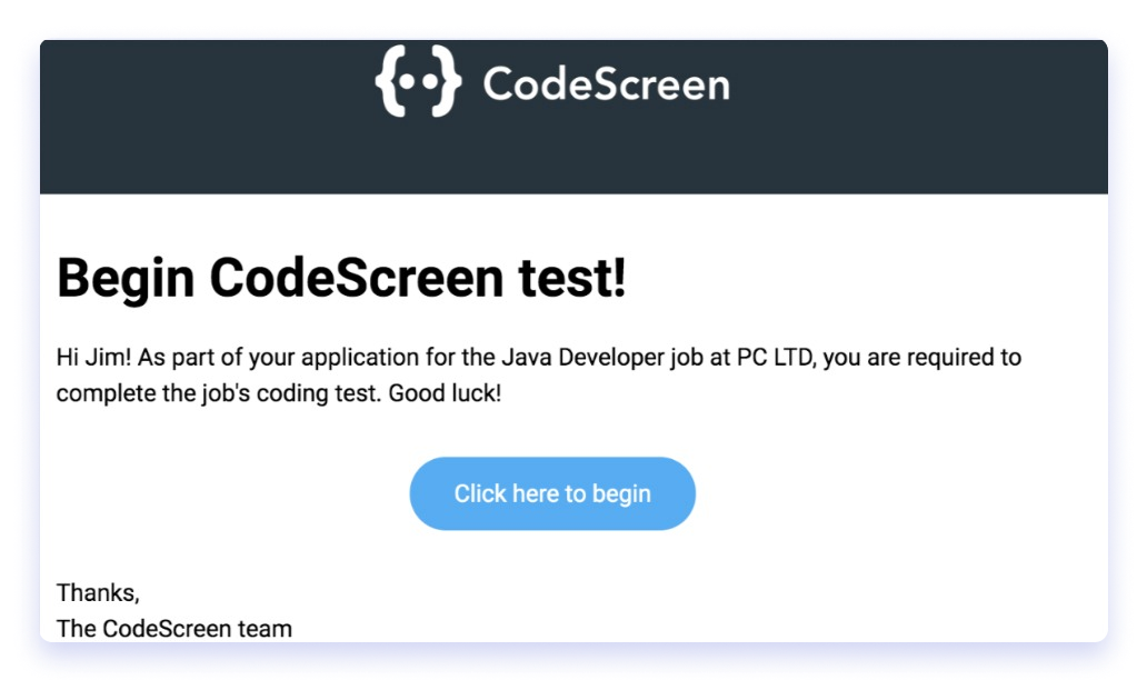 Integration with CodeScreen – Spark Hire Recruit Support