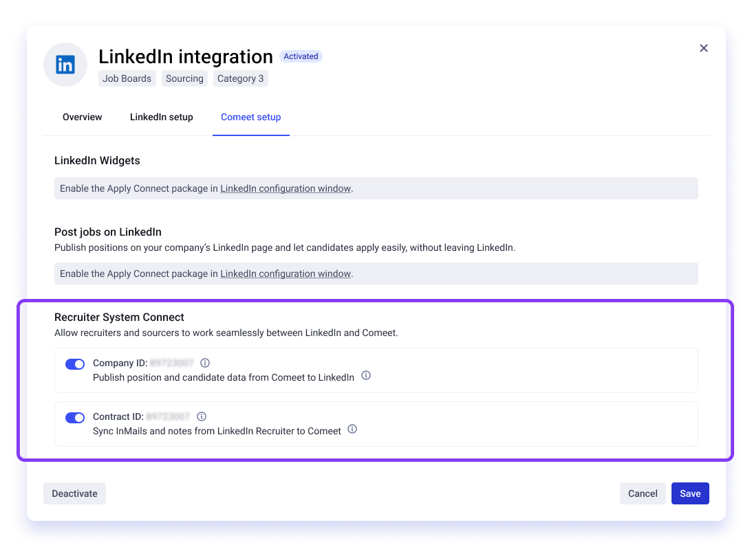 Integration with LinkedIn RSC – Spark Hire Recruit Support