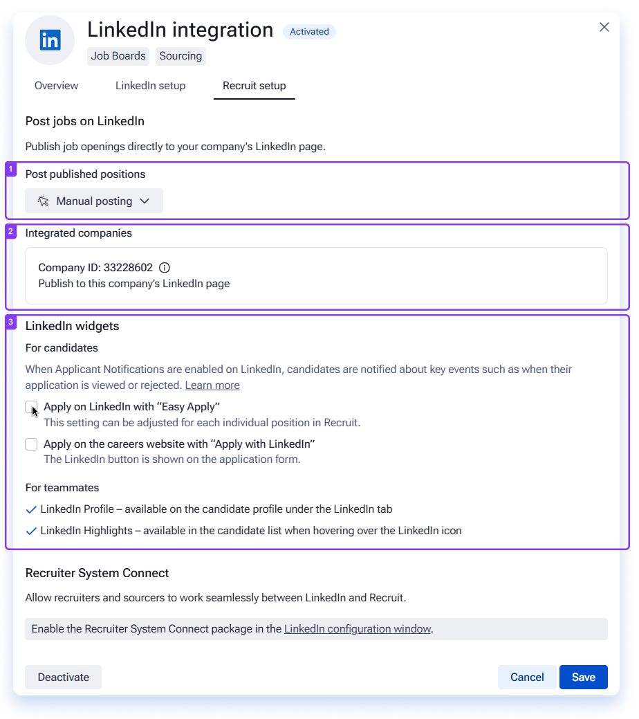 Integration with LinkedIn Apply Connect – Spark Hire Recruit Support