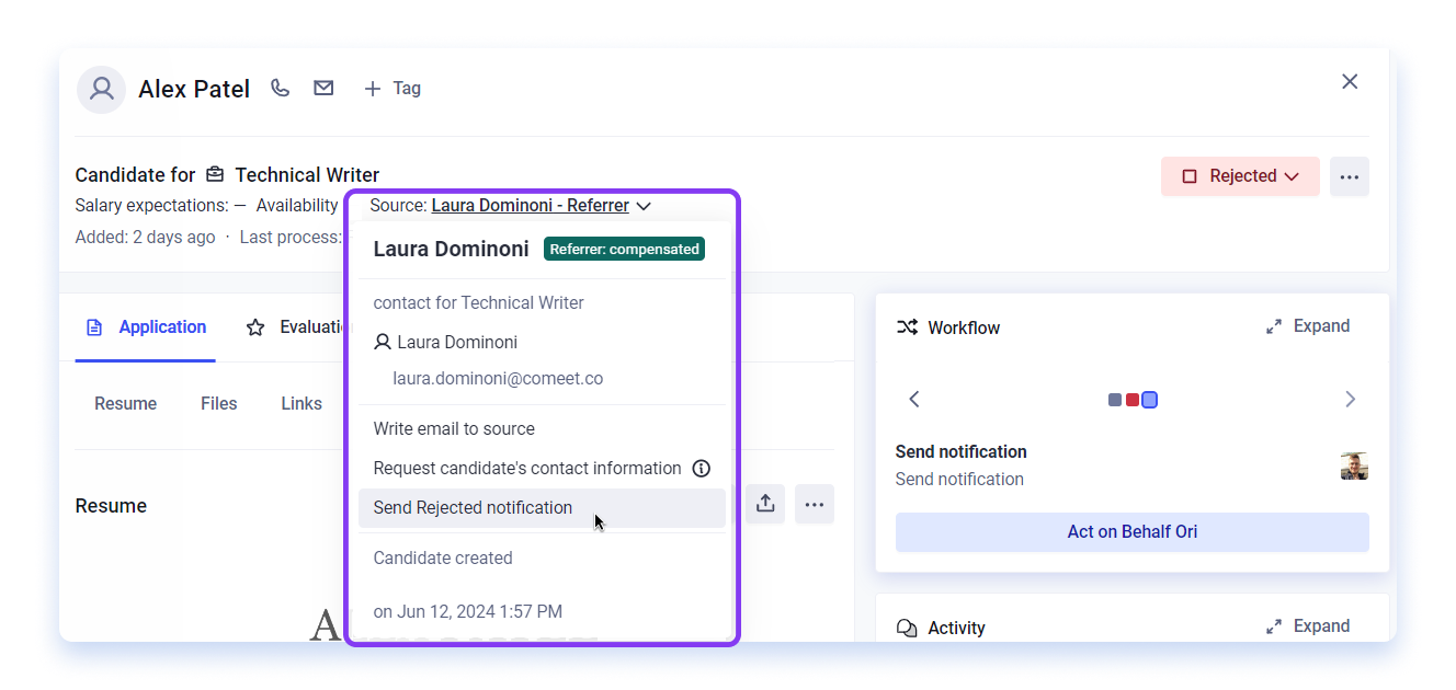 Notify recruiting agencies on candidate progress and status – Spark ...